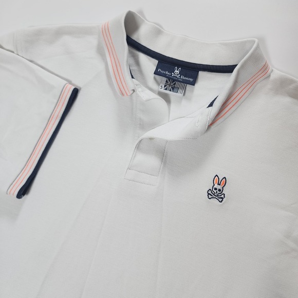Psycho Bunny | Shirts | Psycho Bunny Polo Shirt Mens 5 M White 0 Pima ...
